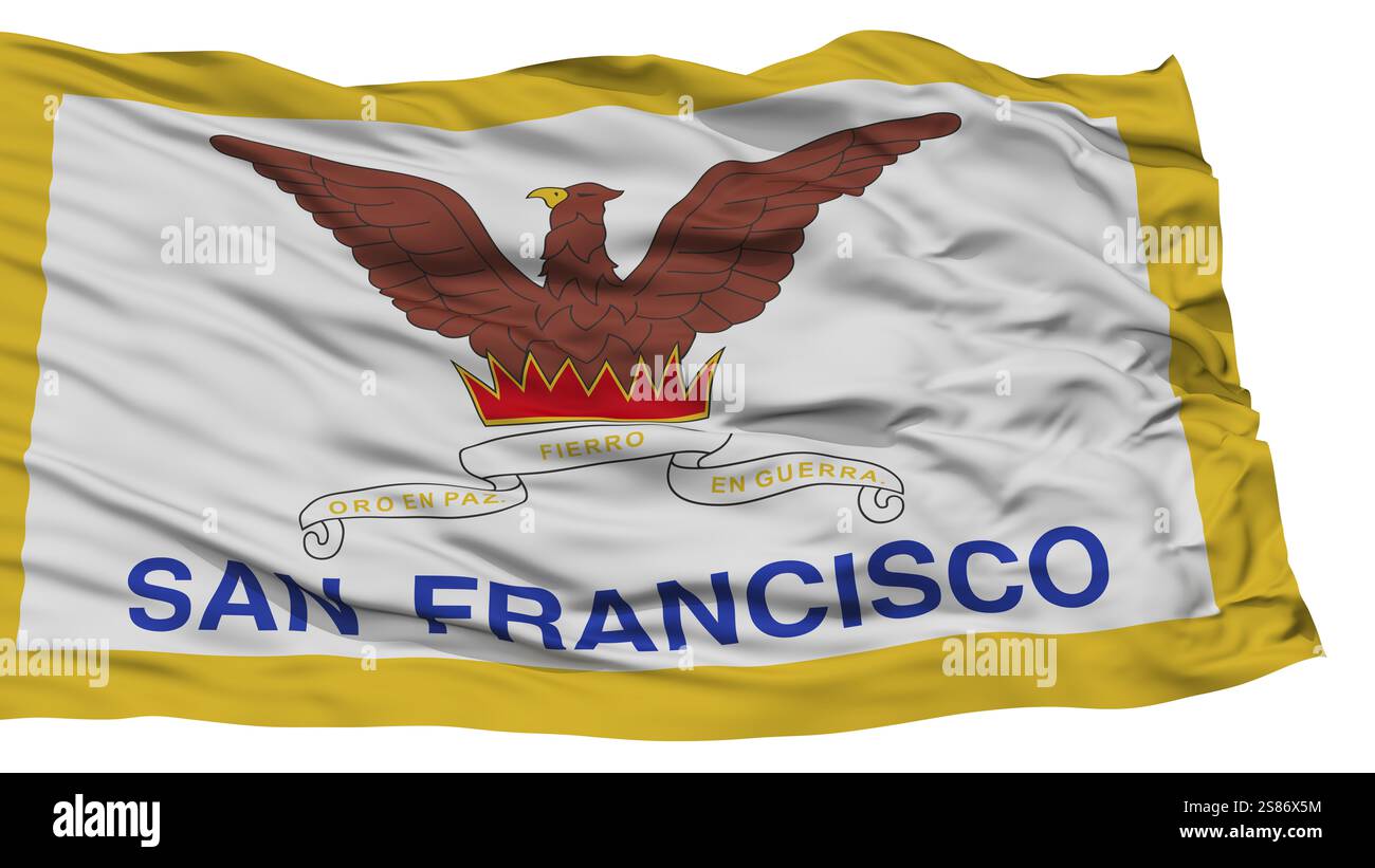 Isolated San Francisco City Flag, City of California State, Waving on ...