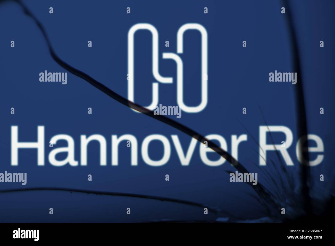 Hannover re logo is visible on the broken glass. Hannover Re is a ...