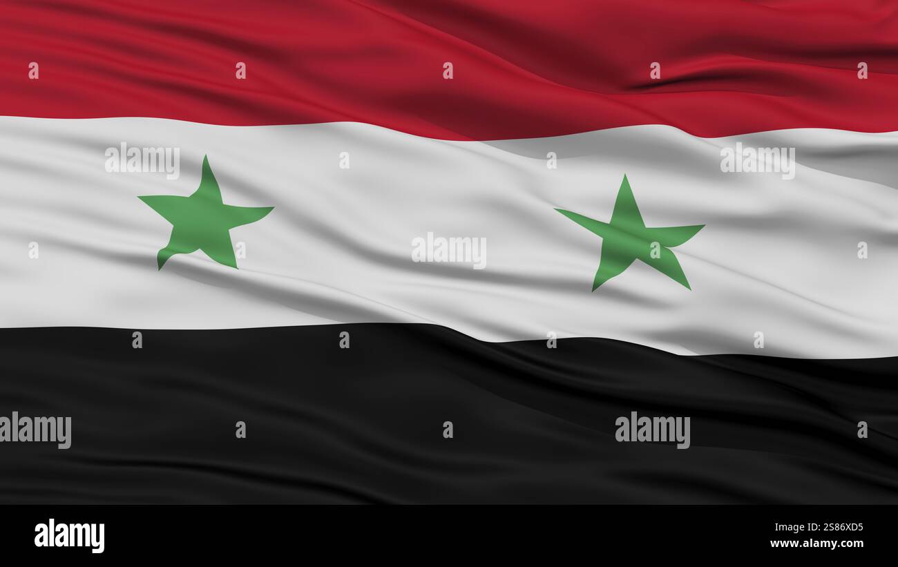 Closeup Syria Flag, Waving in the Wind, High Resolution Stock Photo - Alamy