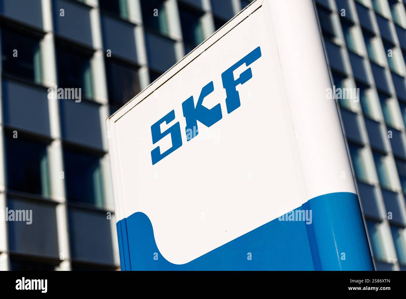 13 January 2025, Bavaria, Schweinfurt: The logo of SKF (Svenska ...