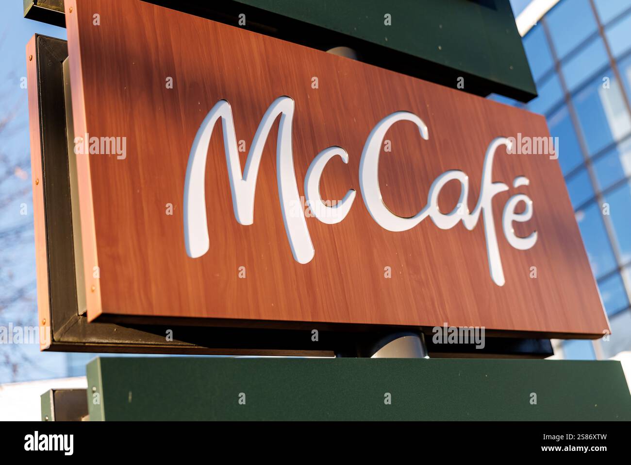 Munich, Germany. 14th Jan, 2025. The McCafe lettering and logo can be seen at a restaurant of ...