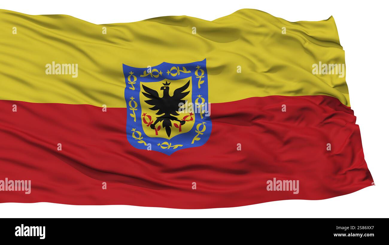 Isolated Bogota City Flag, Capital City of Colombia, Waving on White ...