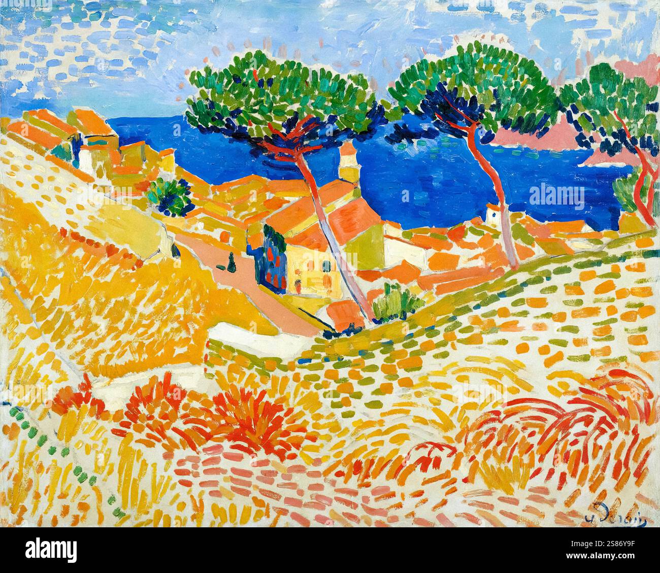 André Derain landscape painting, Vue de Collioure, (View of Collioure ...