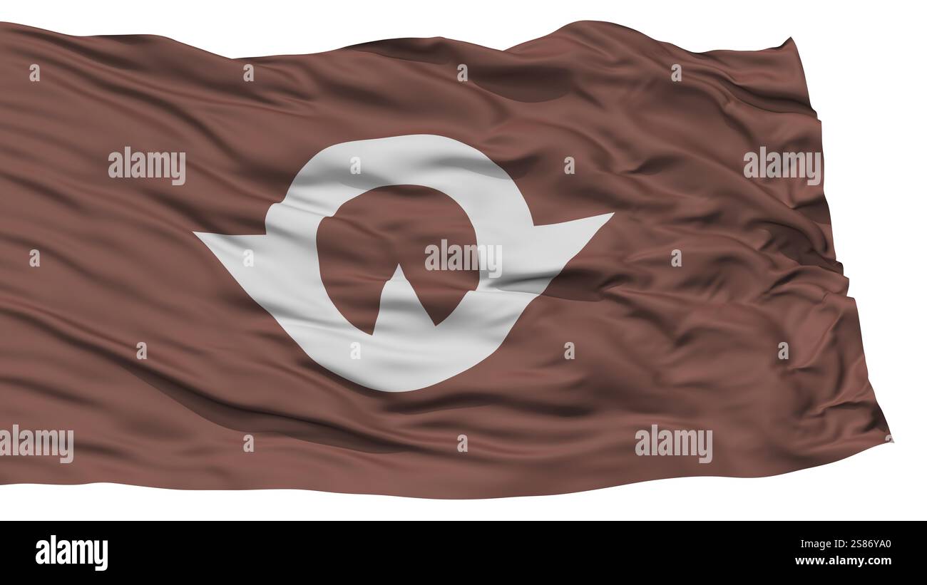 Isolated Yamaguchi Japan Prefecture Flag, Waving on White Background ...