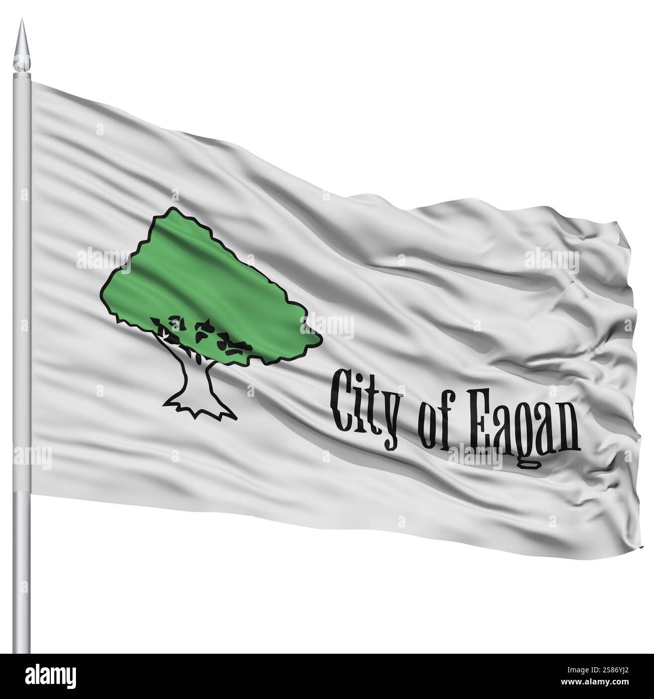 Eagan City Flag on Flagpole, Minnesota State, Flying in the Wind ...