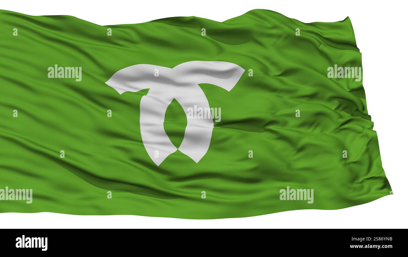 Isolated Kobe Flag, Capital of Japan Prefecture, Waving on White ...