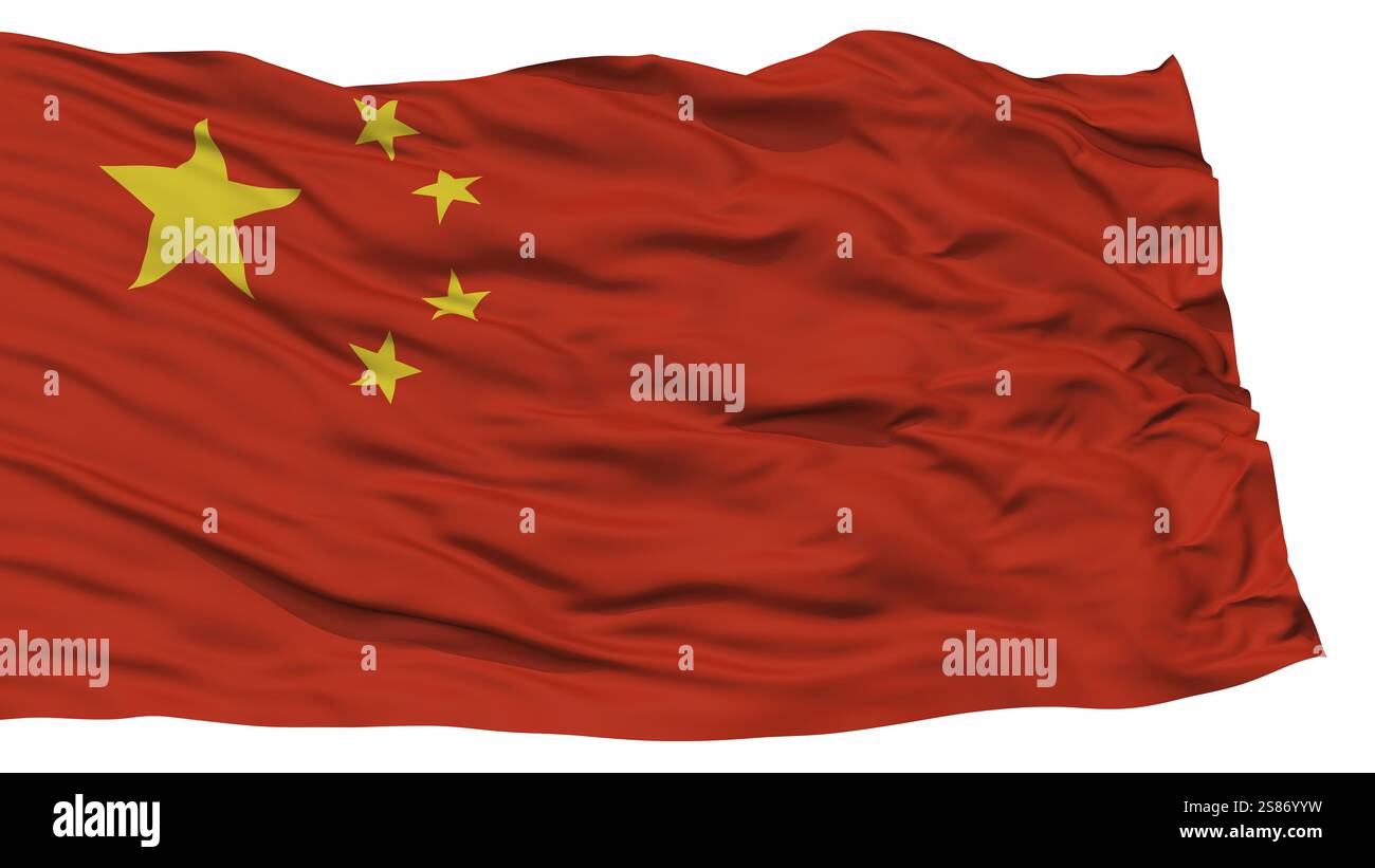 Isolated China Flag, Waving on White Background, High Resolution Stock ...
