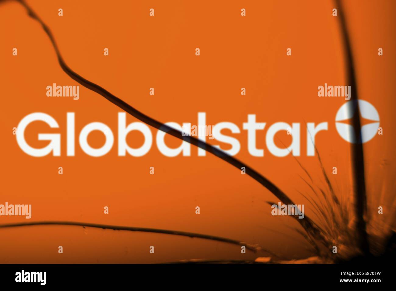 globalstar logo is visible on the broken glass. Globalstar, Inc. is an ...