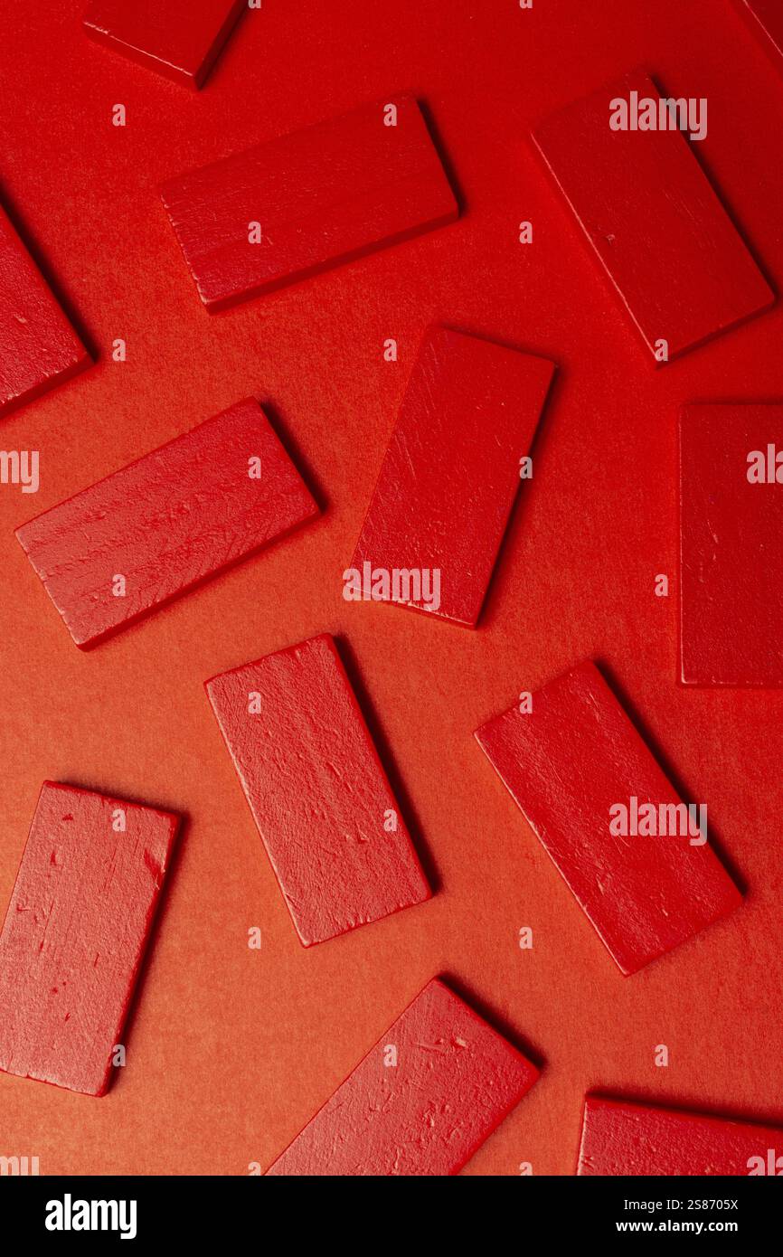 Colorful dominoes. Rainbow colored chain reaction Stock Photo - Alamy