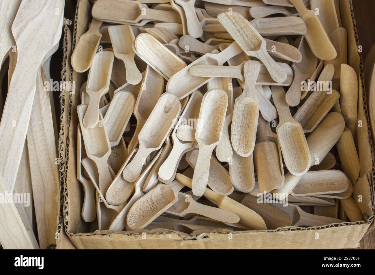 Handmade wooden kitchen utensils spoons wooden kitchen items Stock ...