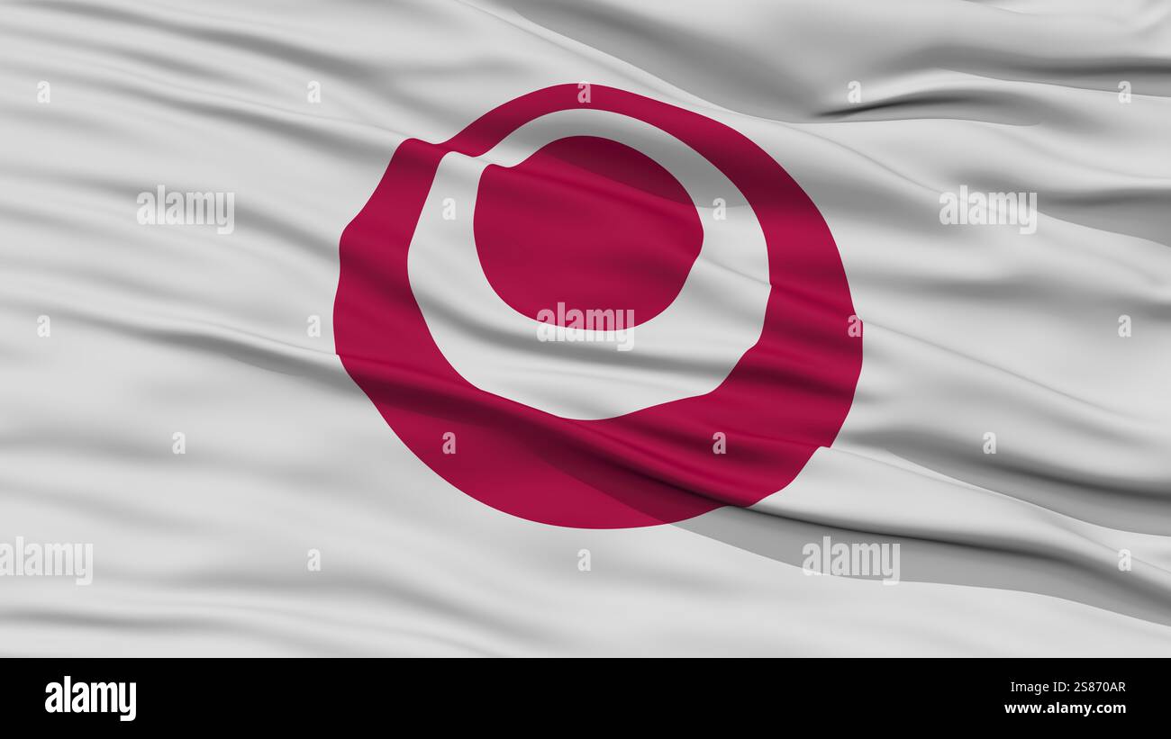 Closeup Okinawa Japan Prefecture Flag, Waving in the Wind, High ...