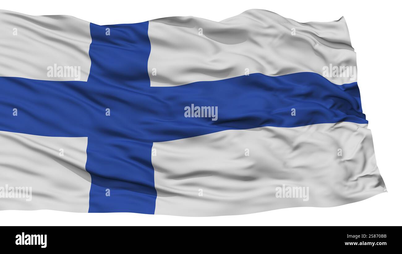 Isolated Finland Flag, Waving on White Background, High Resolution ...