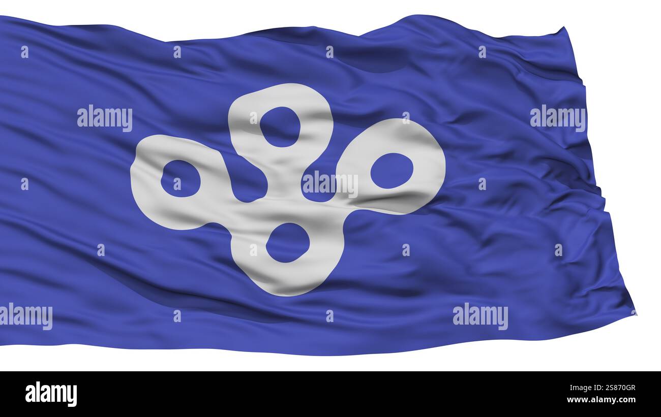 Isolated Osaka Japan Prefecture Flag, Waving on White Background, High ...