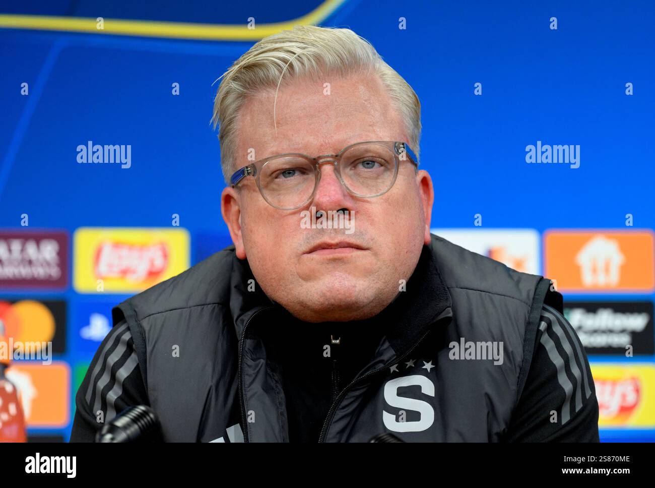 Sparta coach Lars Friis attends the AC Sparta Praha news conference ...