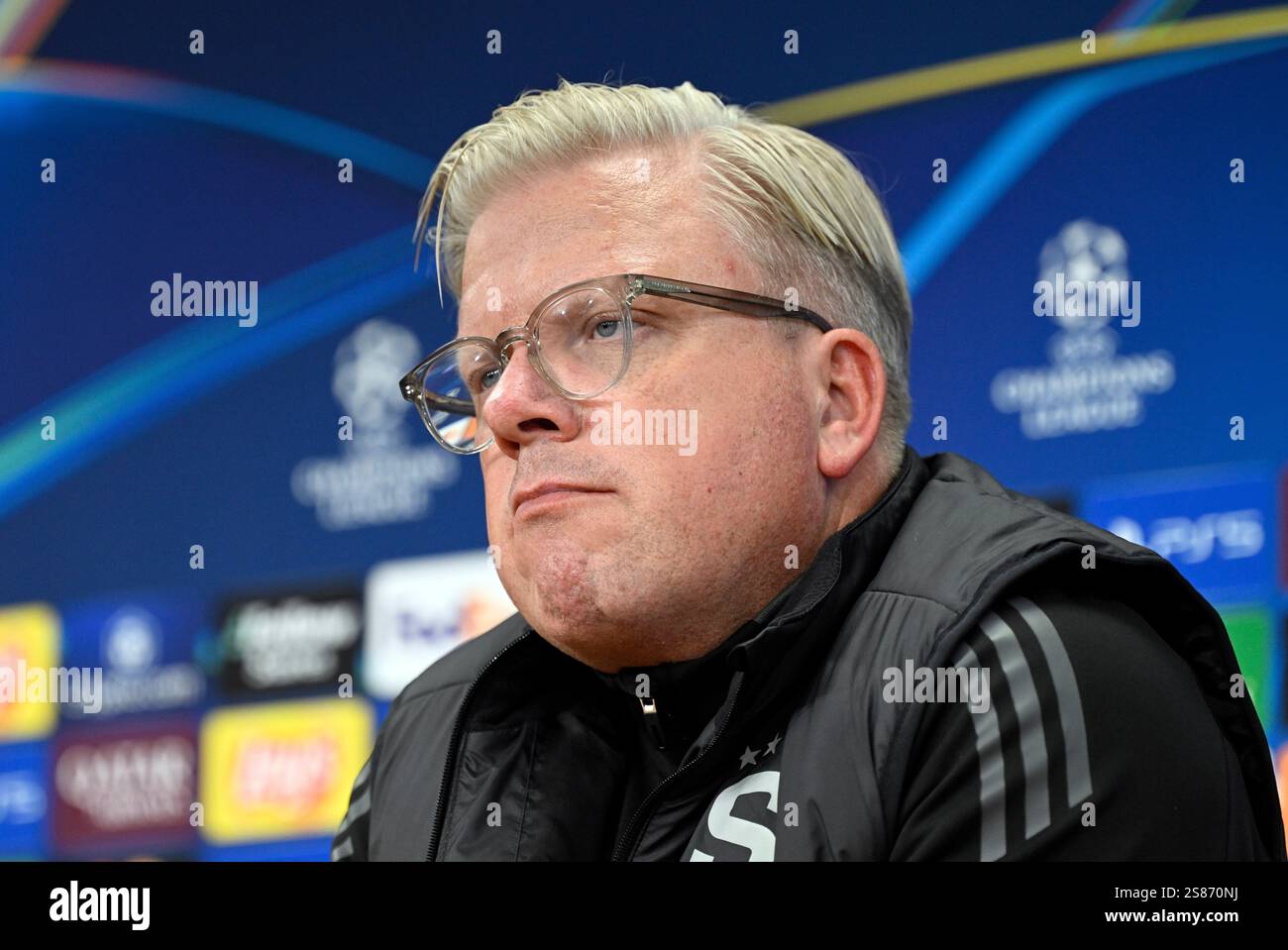 Prague, Czech Republic. 21st Jan, 2025. Sparta coach Lars Friis attends ...