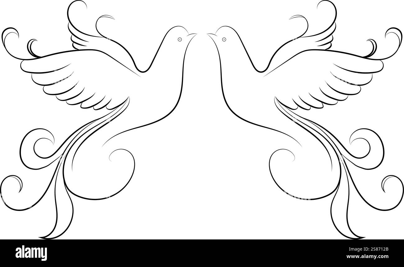 Two birds silhouettes on Cut Out Stock Images & Pictures - Alamy