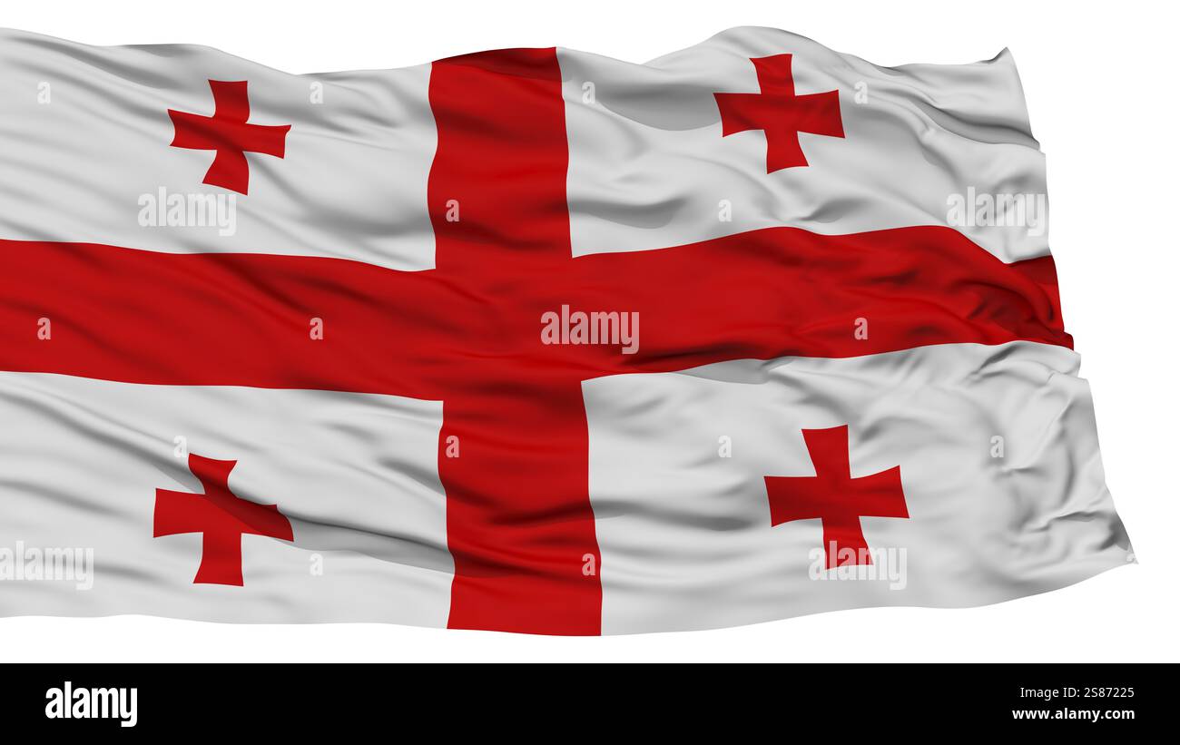 Isolated Georgia Flag, Waving on White Background, High Resolution ...