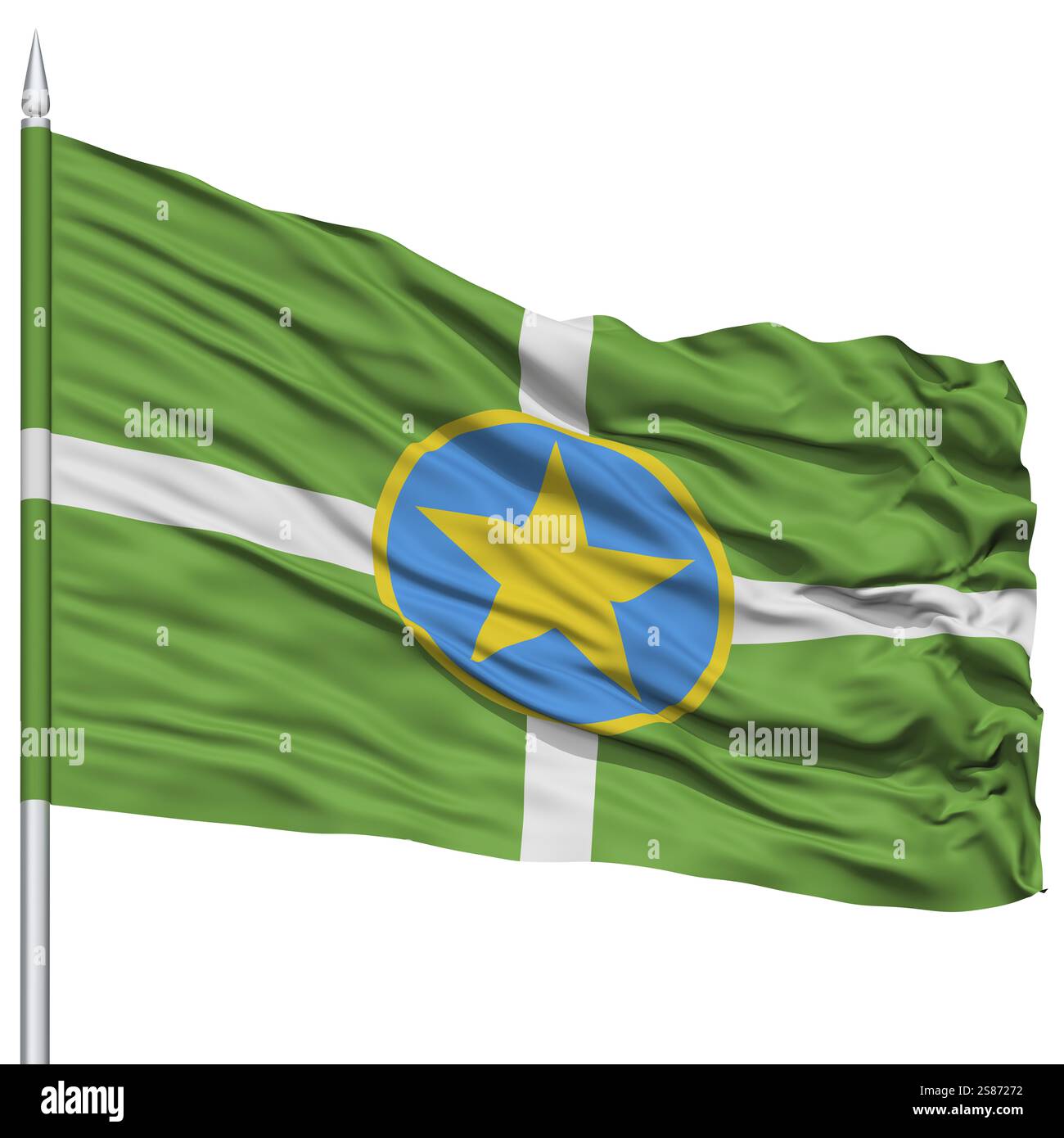 Jackson Flag on Flagpole, Capital of Mississippi State, Flying in the ...