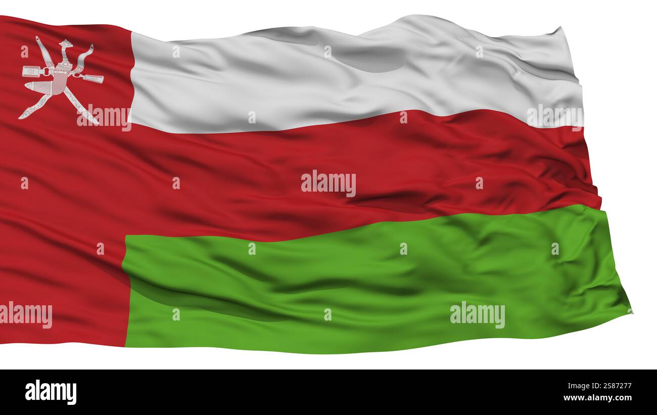 Isolated Oman Flag, Waving on White Background, High Resolution Stock ...