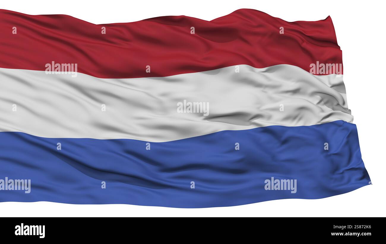 Isolated Netherlands Flag, Waving on White Background, High Resolution ...