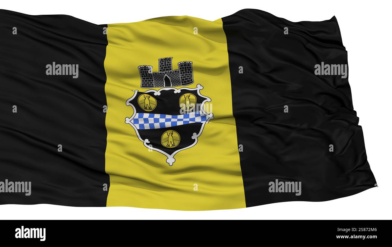 Isolated Pittsburgh City Flag, City of Pennsylvania State, Waving on ...