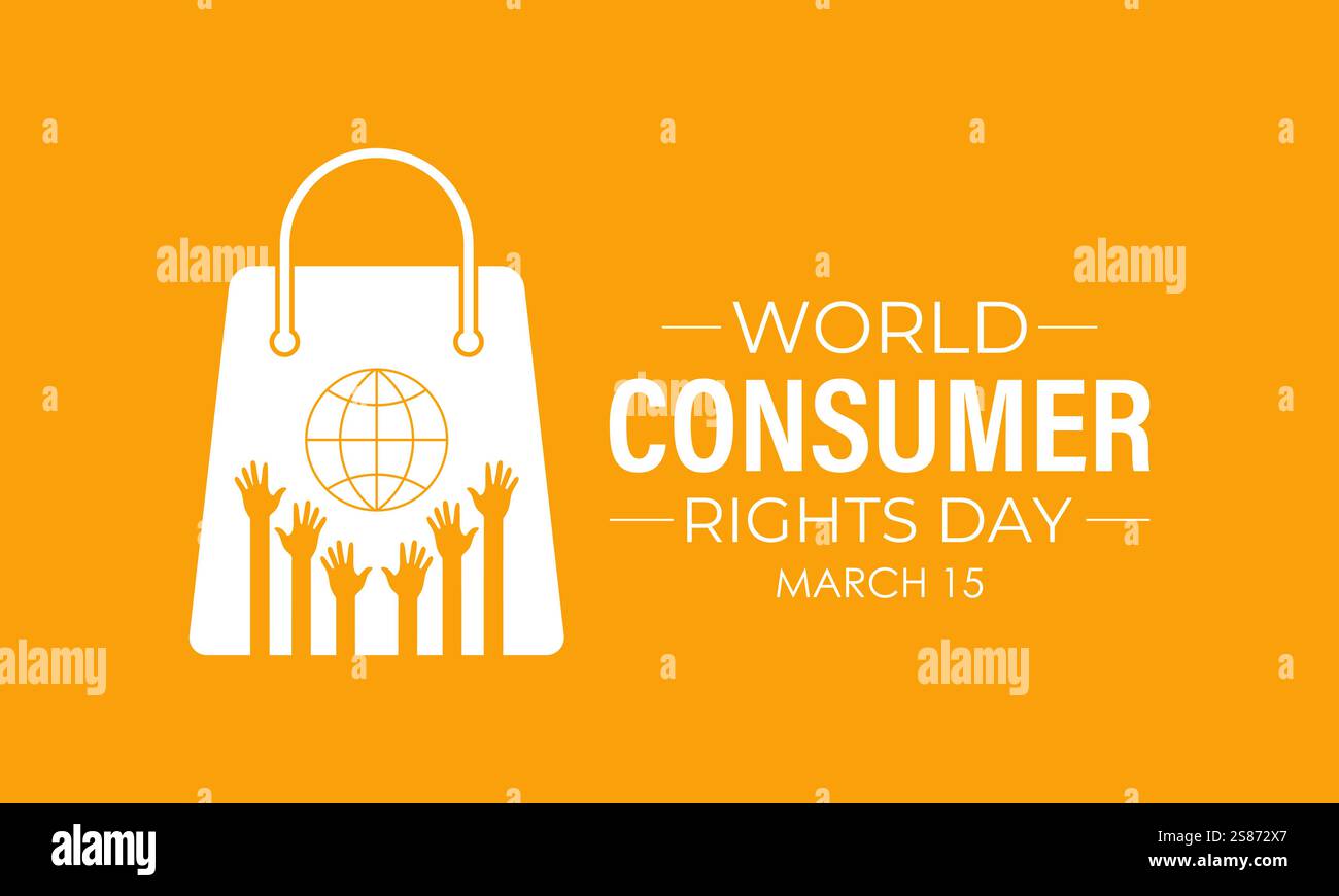World Consumer Rights Day is celebrated on March 15th. Paper cut design ...