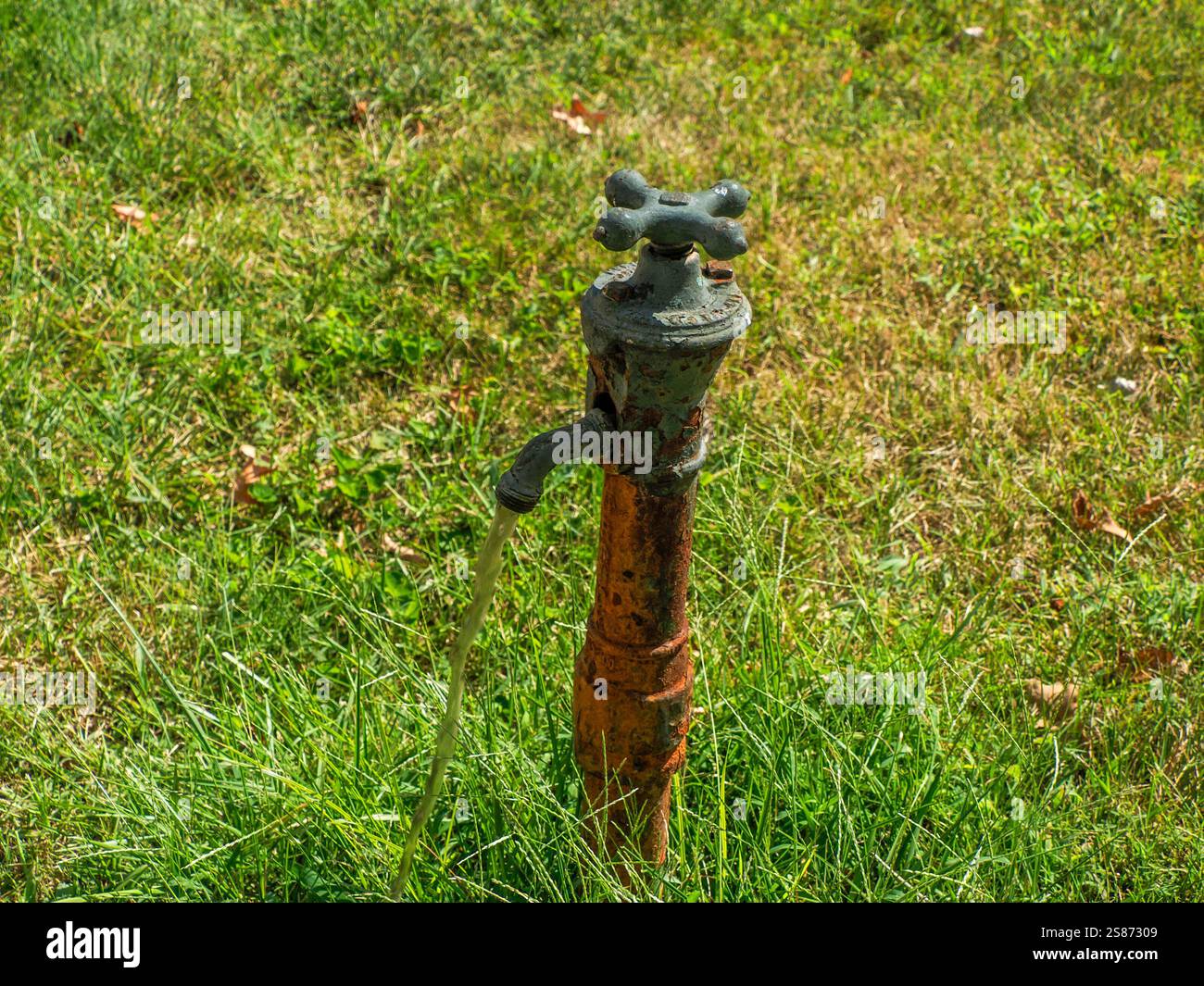 Old original rusted working water faucet in Cincinnati Finneytown ...
