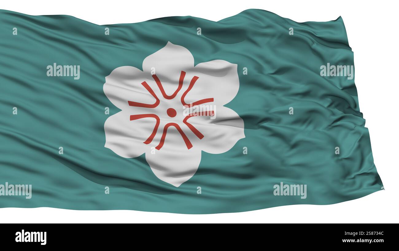 Isolated Saga Japan Prefecture Flag, Waving on White Background, High ...