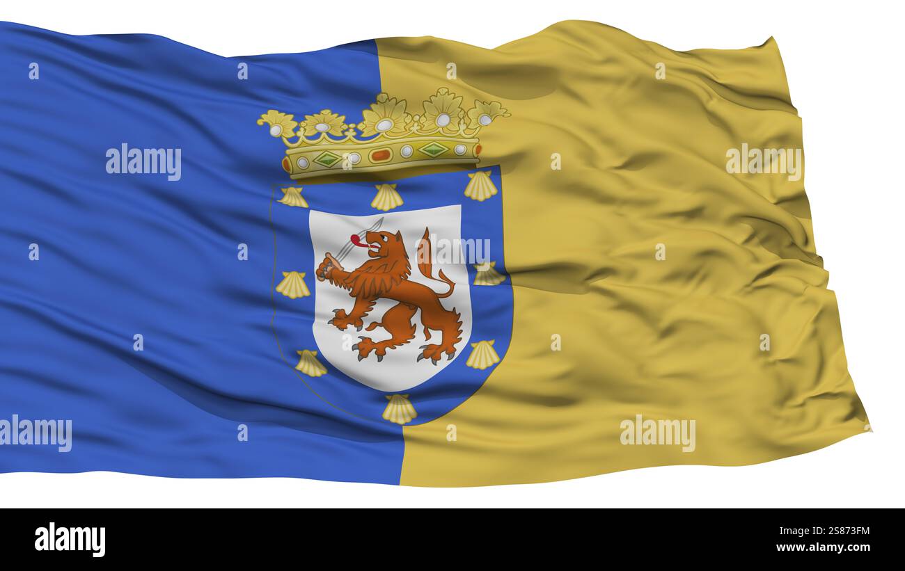 Isolated Santiago City Flag, Capital City of Chile, Waving on White ...