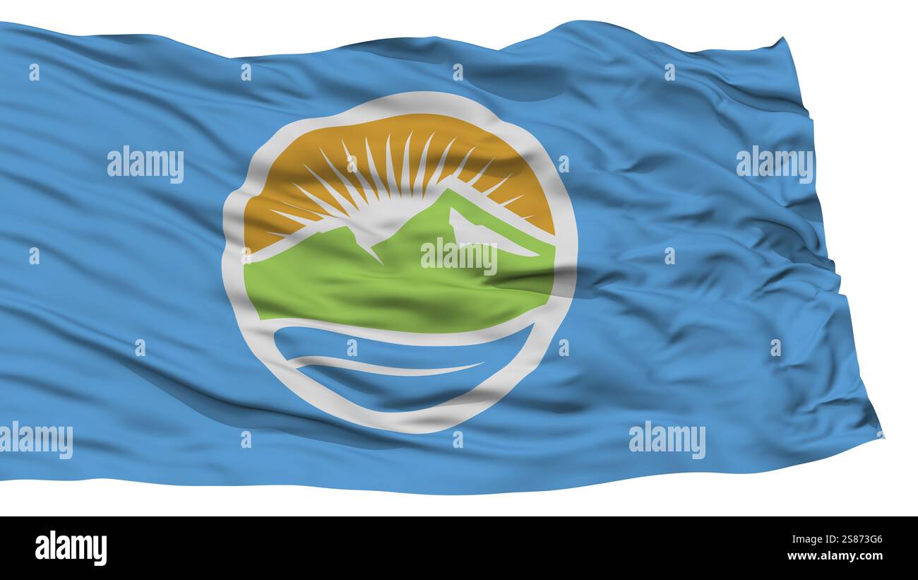 Isolated Provo City Flag, City of Utah State, Waving on White ...