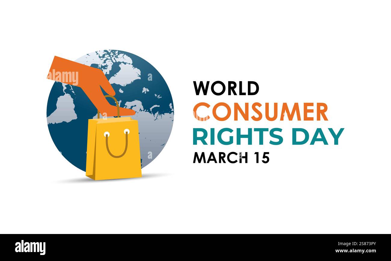 World Consumer Rights Day is celebrated on March 15th. Paper cut design ...