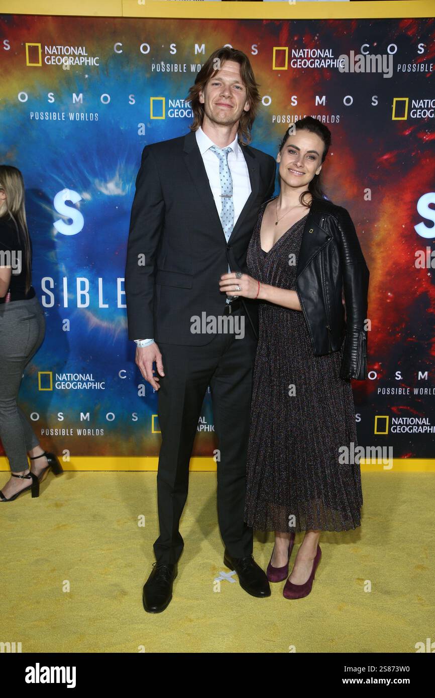 Jon Beavers and Hannah Beavers at the 'Cosmos: Possible Worlds' film ...