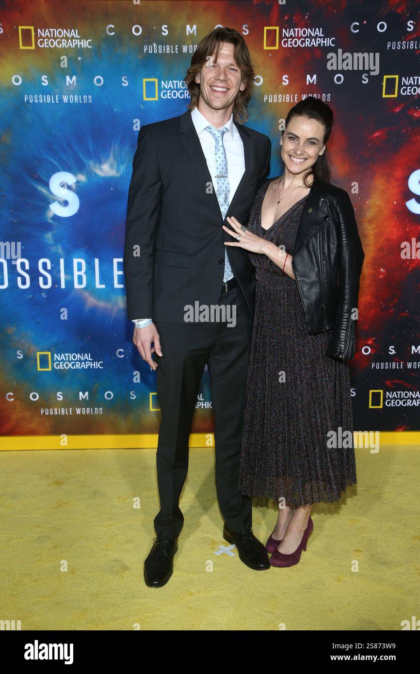 Jon Beavers and Hannah Beavers at the 'Cosmos: Possible Worlds' film ...