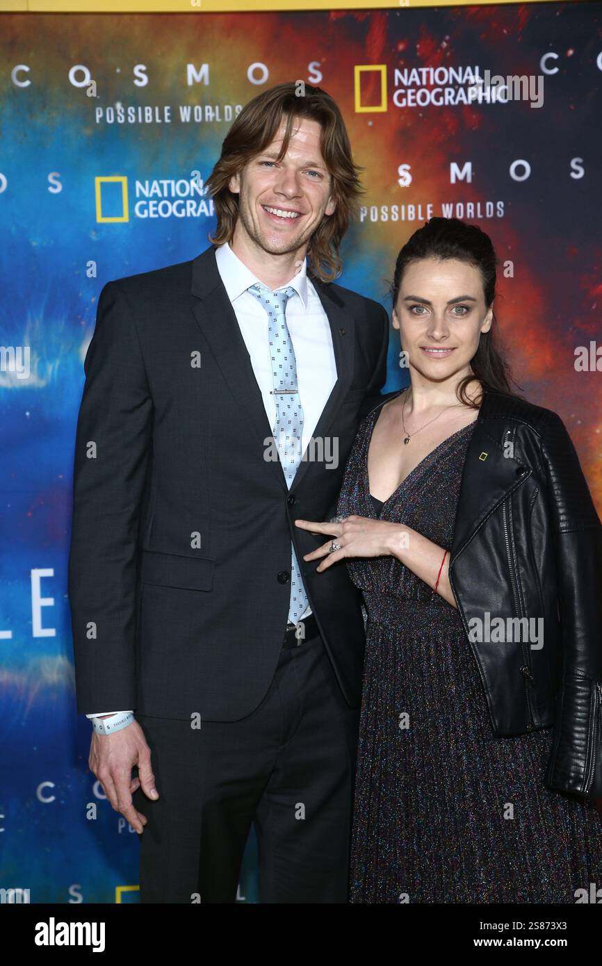 Jon Beavers and Hannah Beavers at the 'Cosmos: Possible Worlds' film ...