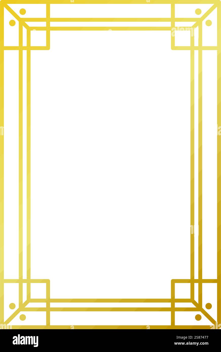 golden frame lineal Stock Vector Image & Art - Alamy