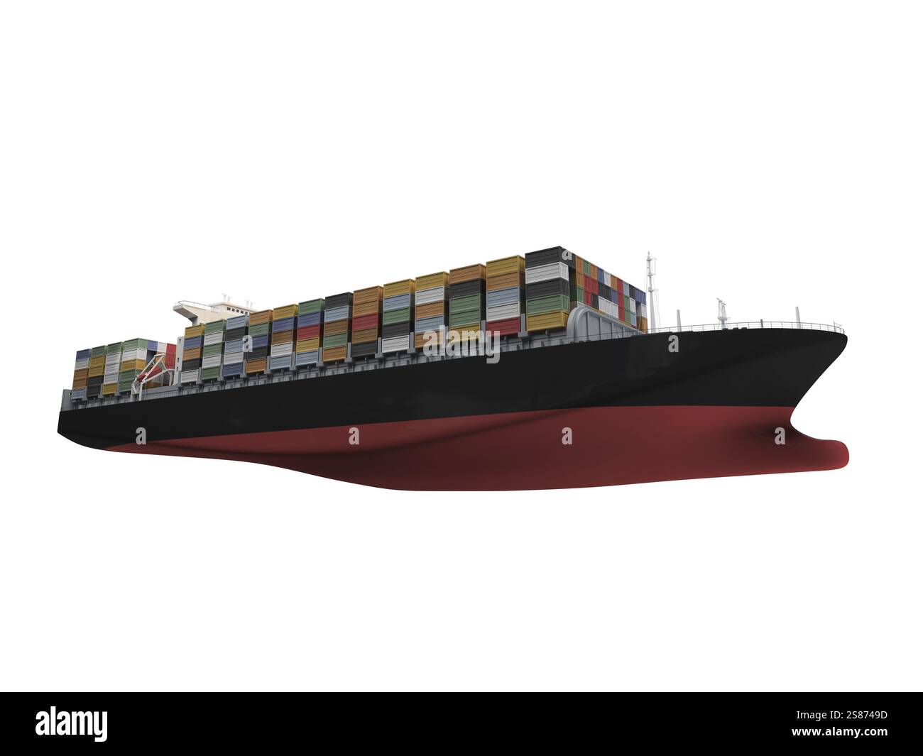 Isolated container ship over white Stock Photo - Alamy