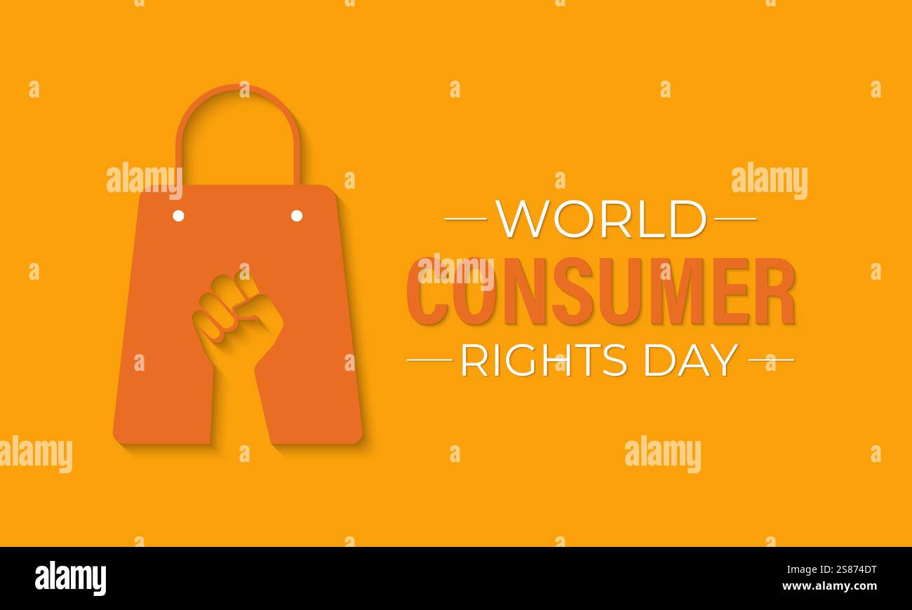 World Consumer Rights Day is celebrated on March 15th. Paper cut design ...