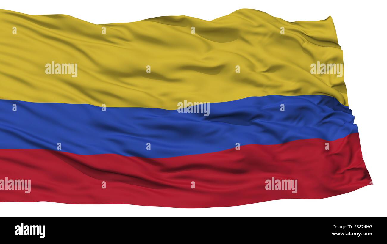 Isolated Colombia Flag, Waving on White Background, High Resolution ...