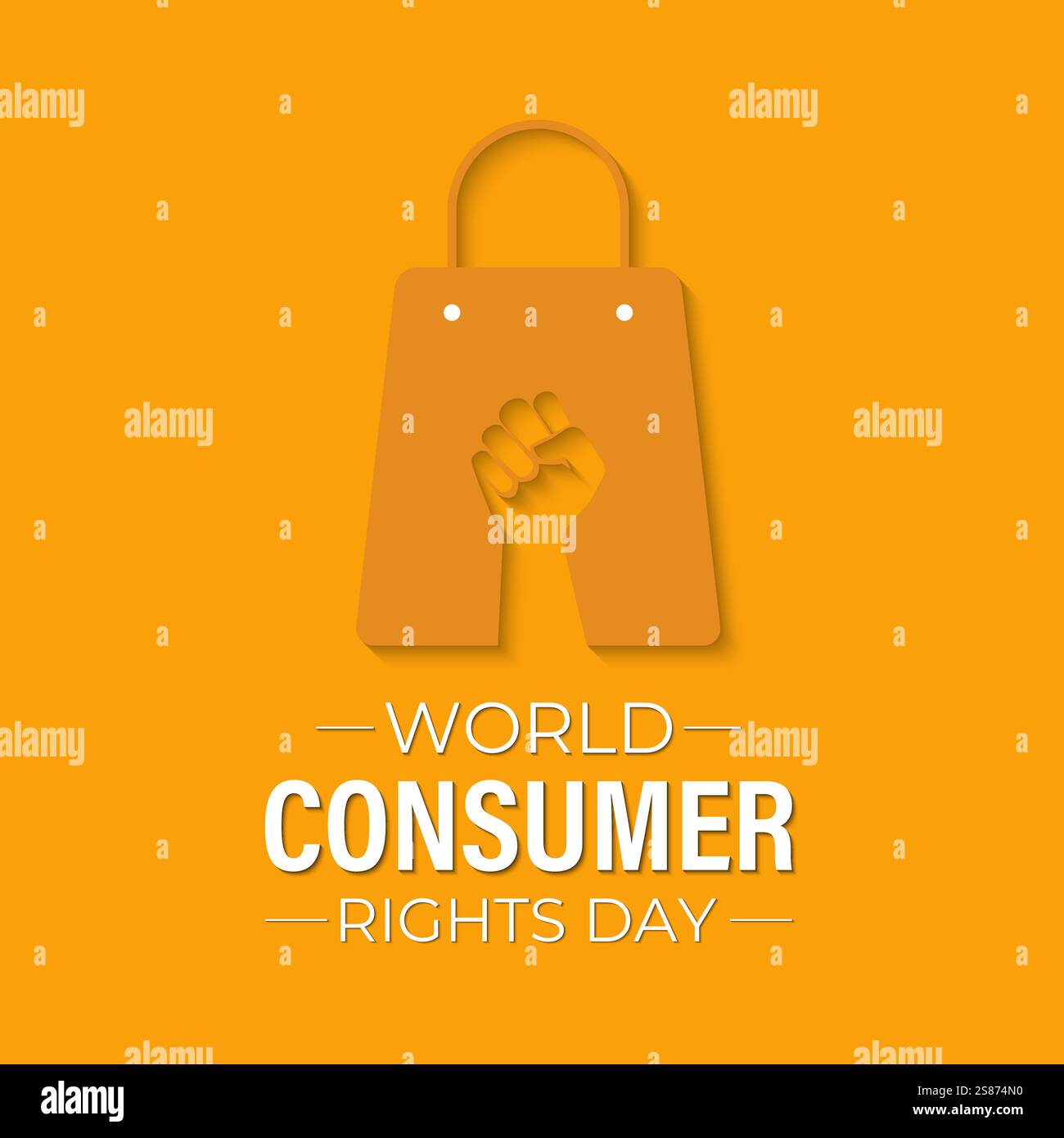 World Consumer Rights Day is celebrated on March 15th. Paper cut design ...