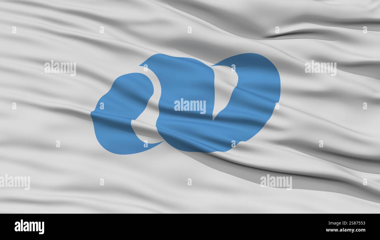 Closeup Nagasaki Japan Prefecture Flag, Waving in the Wind, High ...