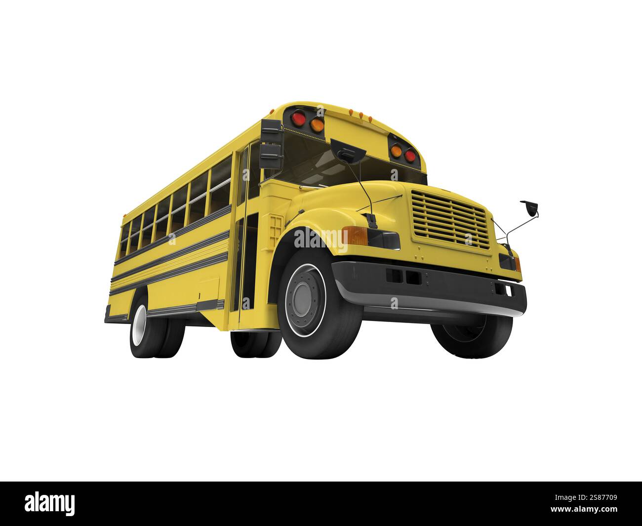 Isolated school bus on white background Stock Photo - Alamy