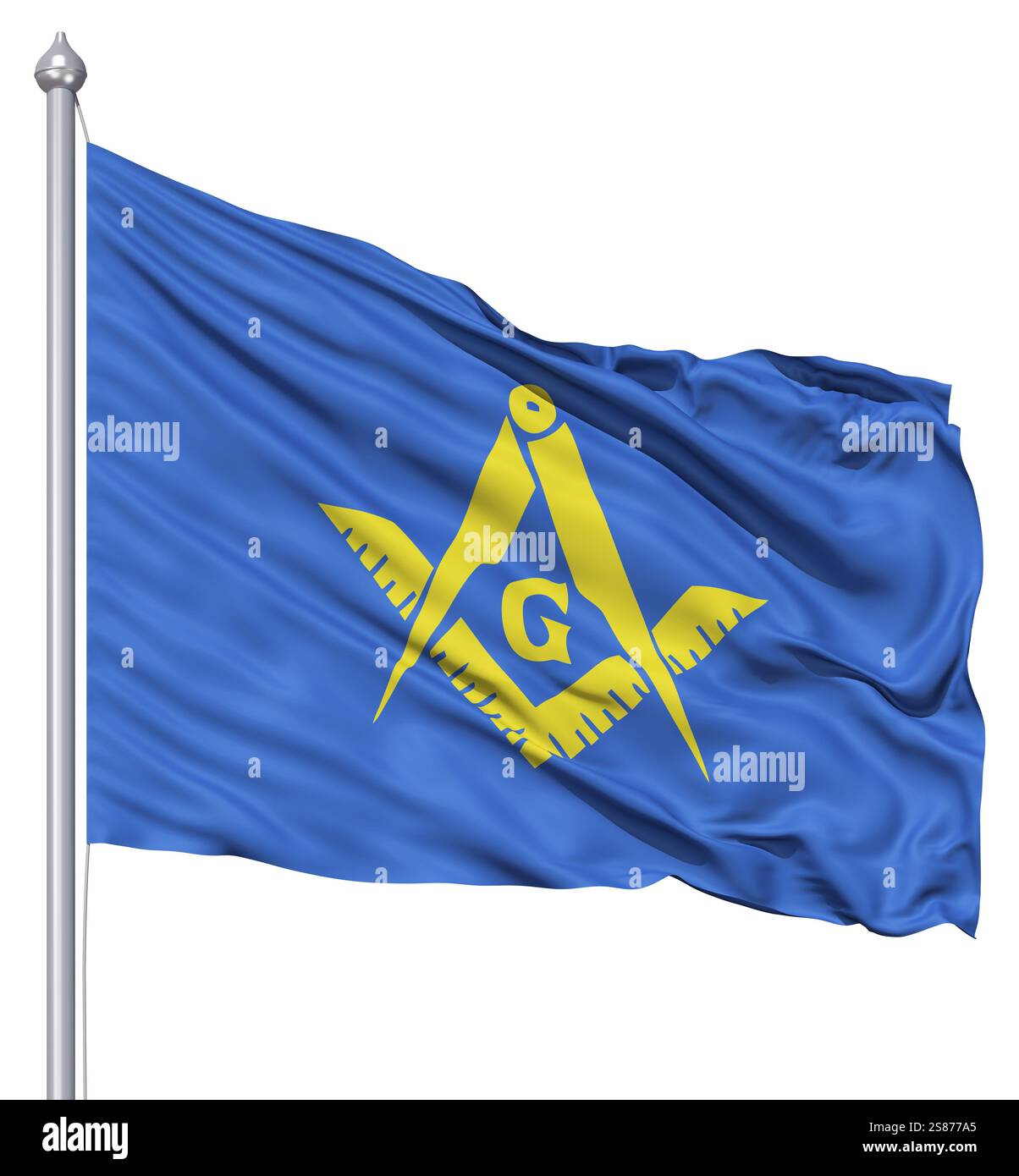 Realistic 3d flag of Masonic fluttering in the wind Stock Photo - Alamy