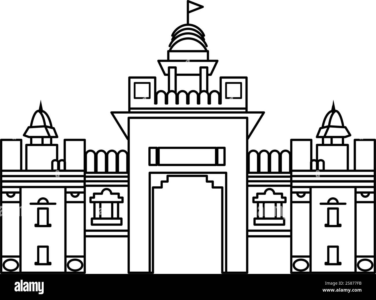 new vishwanath temple thin line Stock Vector Image & Art - Alamy