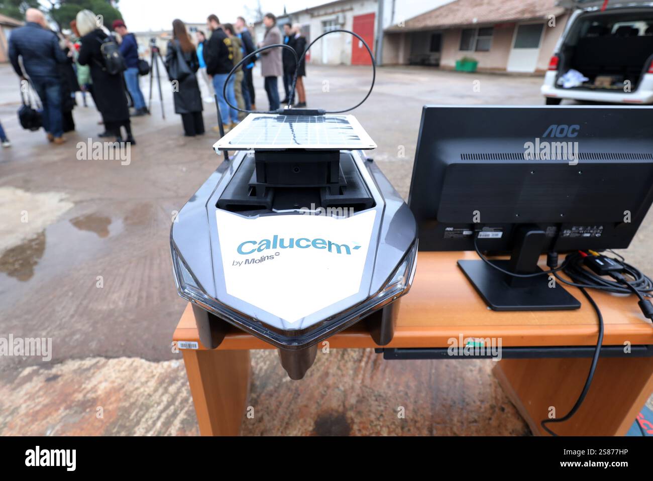 Photo taken on January 21, 2025. shows robot boat Jadranko in Pula ...