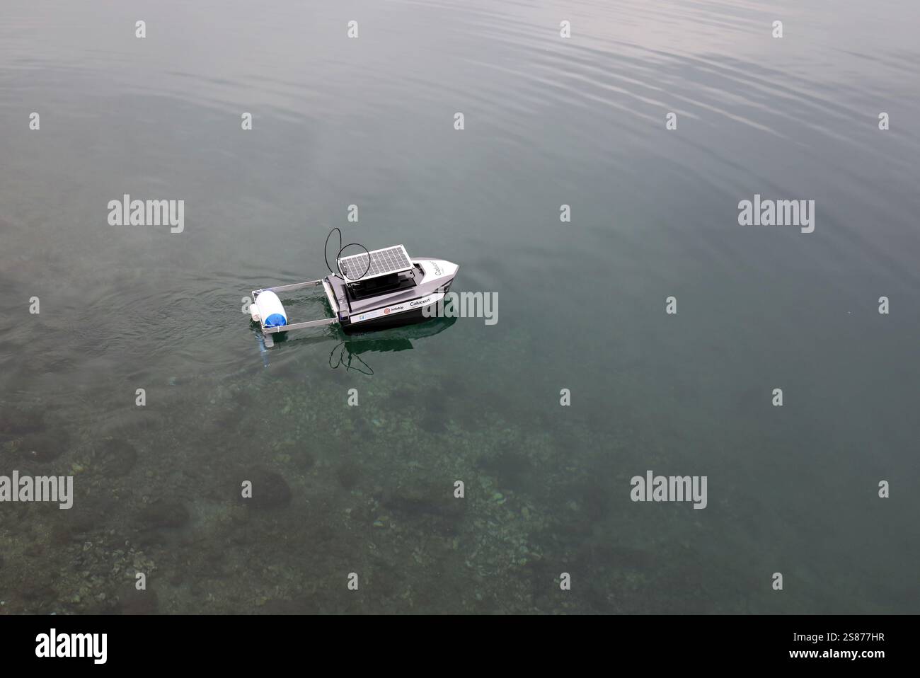 Photo taken on January 21, 2025. shows robot boat Jadranko in Pula ...