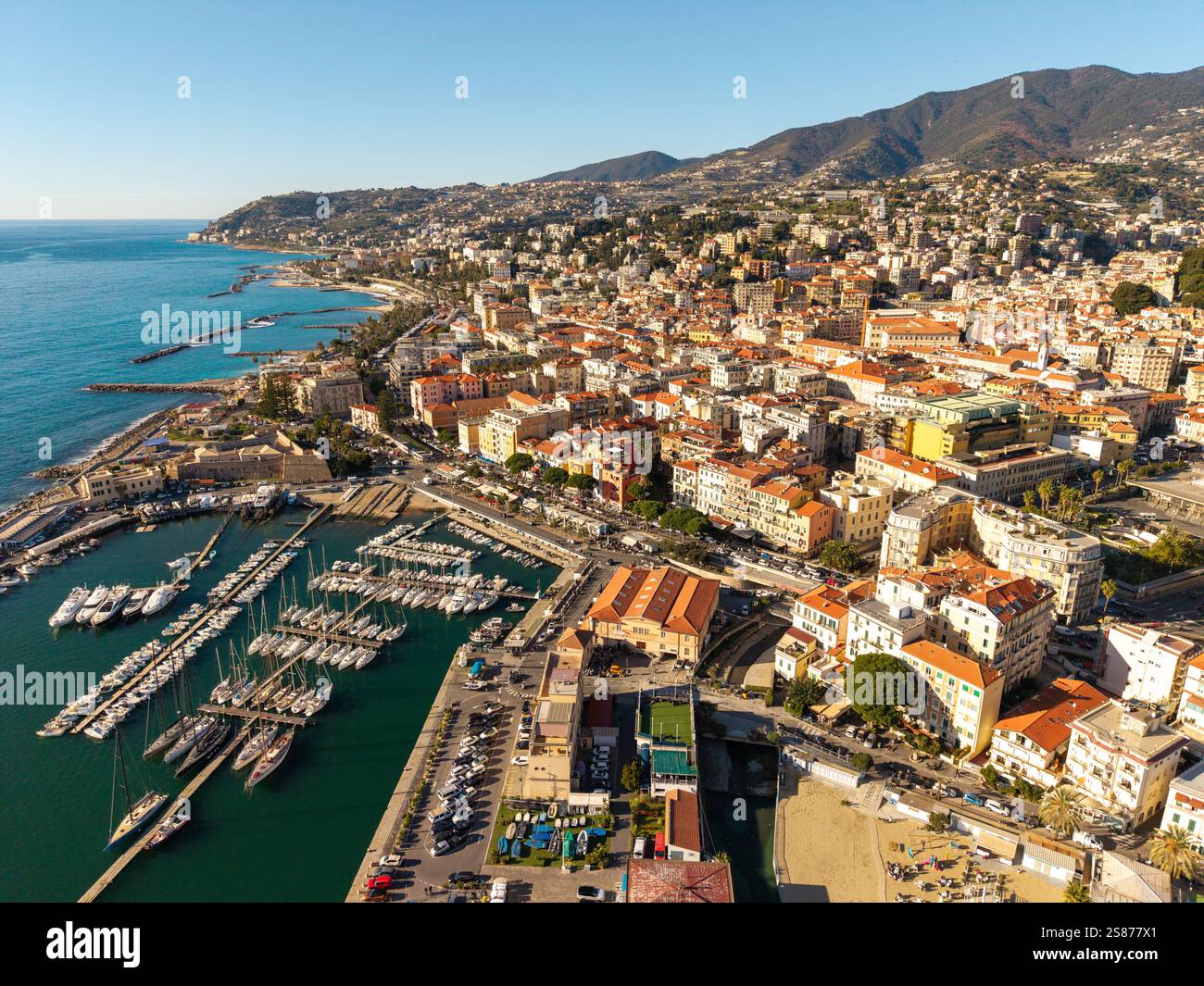 Aerial view of Sanremo's coastline and marina in Italy Stock Photo - Alamy