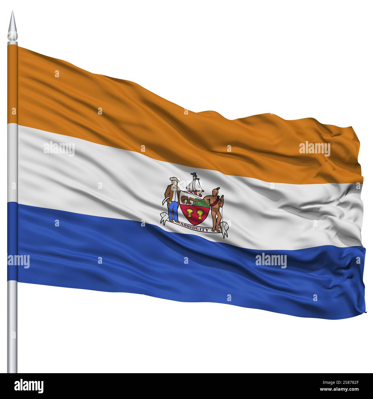 Albany Flag on Flagpole, Capital of New York State, Flying in the Wind ...
