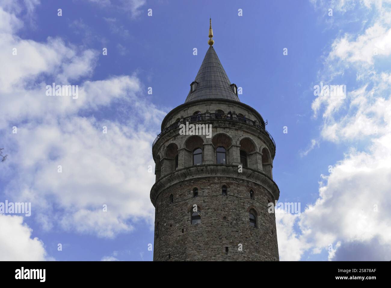 Galata Tower, Galata, Karakoey, Beyoglu, Istanbul, Istanbul Province, Turkey, Spire of a ...