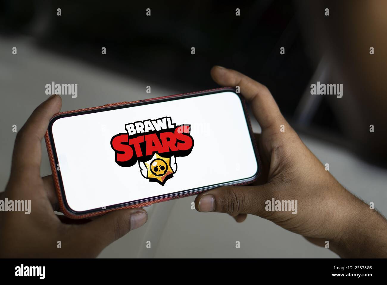 brawl stars logo is displayed on smartphone. Brawl Stars is a ...