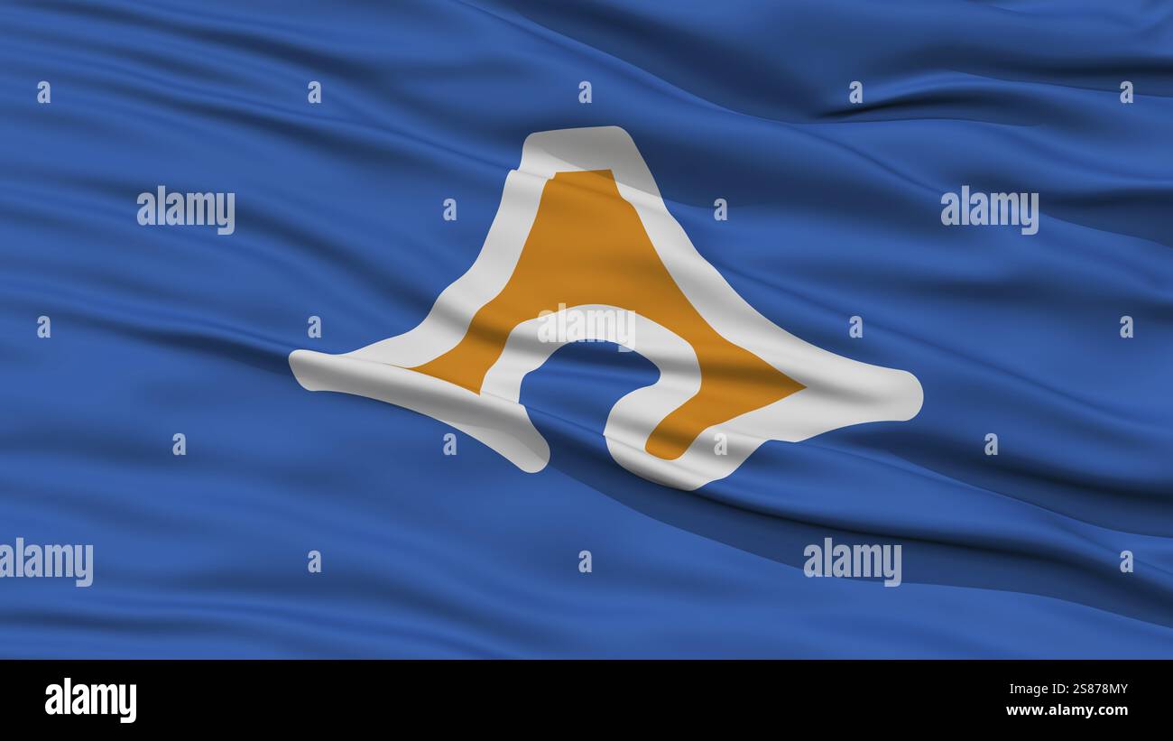 Closeup Shizuoka Japan Prefecture Flag, Waving in the Wind, High ...